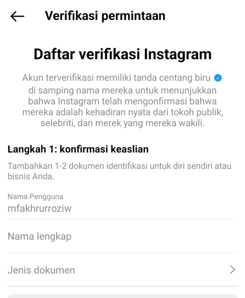 Cara Mendapat Centang Biru Di Instagram (Verified) - Fakhrurpedia