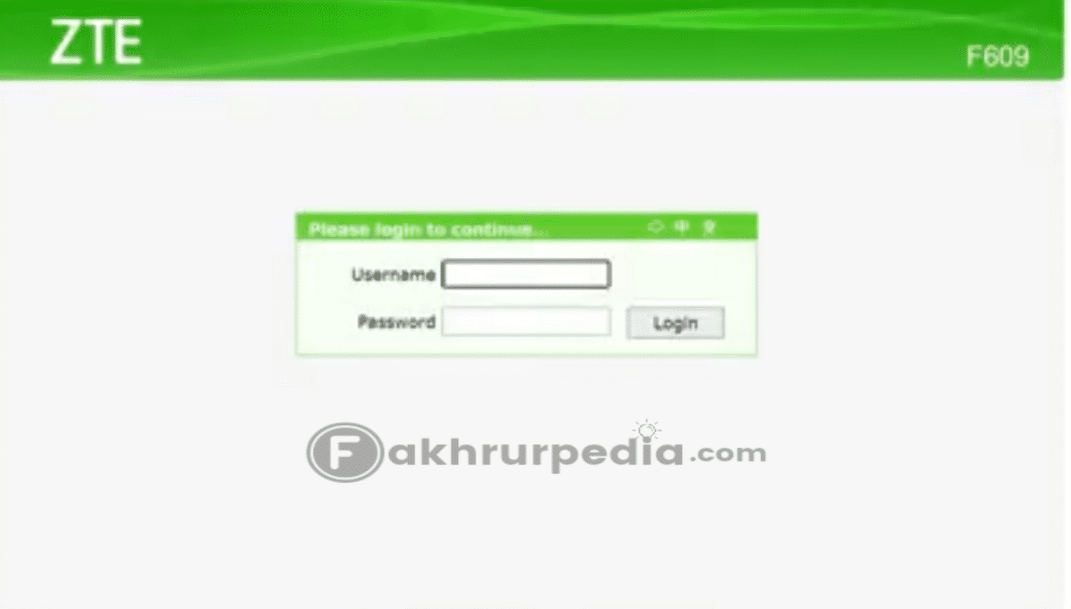 Cara Login ZTE F609 Indihome serta Password yang Benar